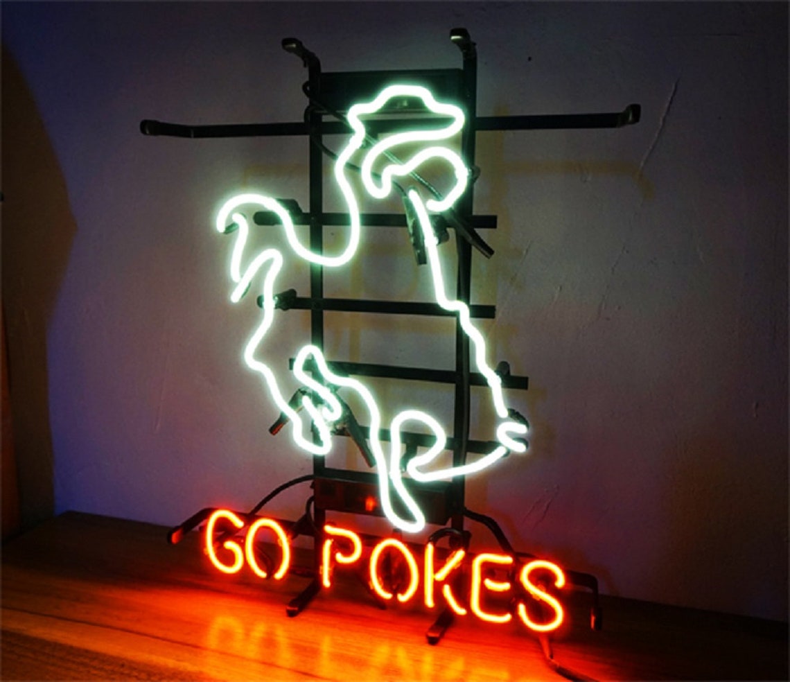 Handmade Neon Sign Custom Oklahoma State Cowboys Go Pokes Real - Etsy