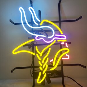 Minnesota Vikings Sports Man Cave Neon Sign Art Neon Light Sign - Etsy