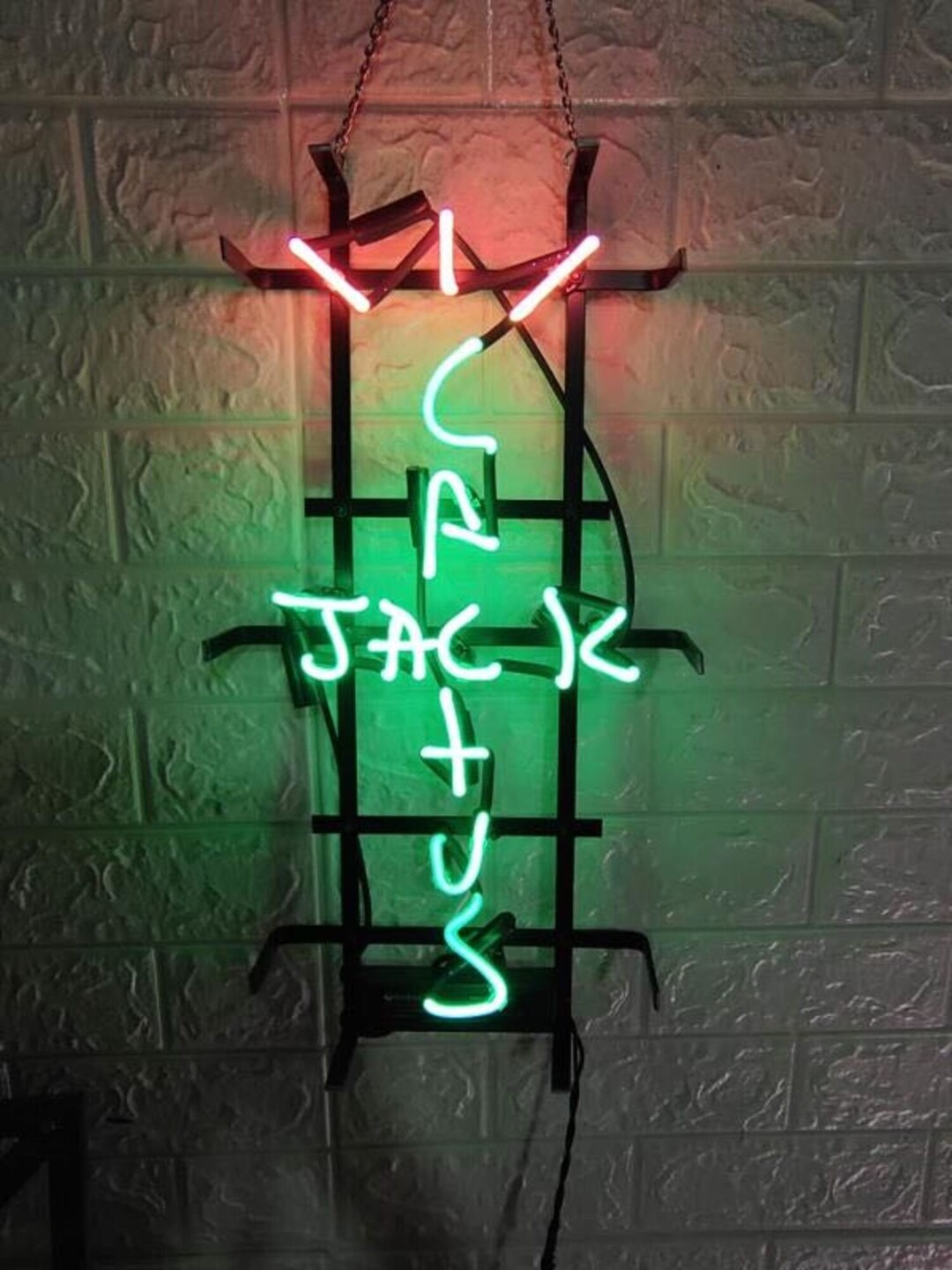 Handcrafted Green Cactus Jack Rap Fan Man Cave Light Decor Wall Mount ...