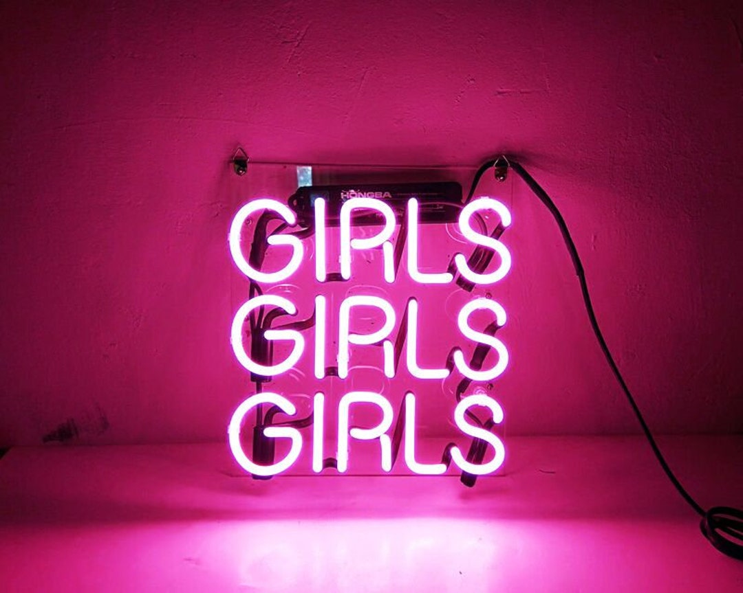 Handmade Glass Neon Girls Girls Girls Neon Light Banner Neon Sign - Etsy