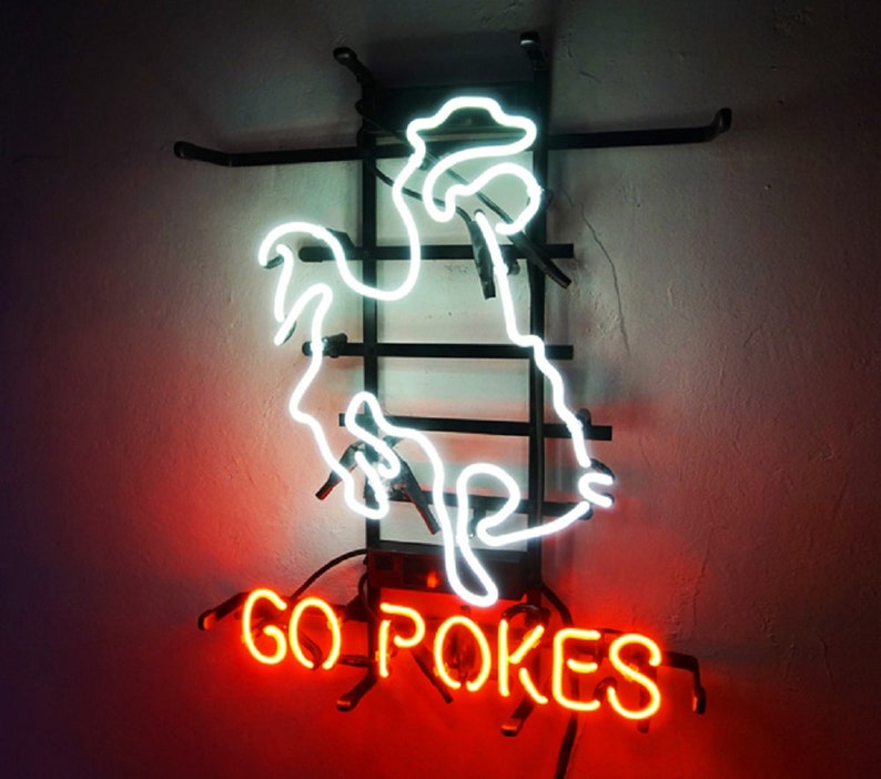 Handmade Neon Sign Custom Oklahoma State Cowboys Go Pokes Real - Etsy