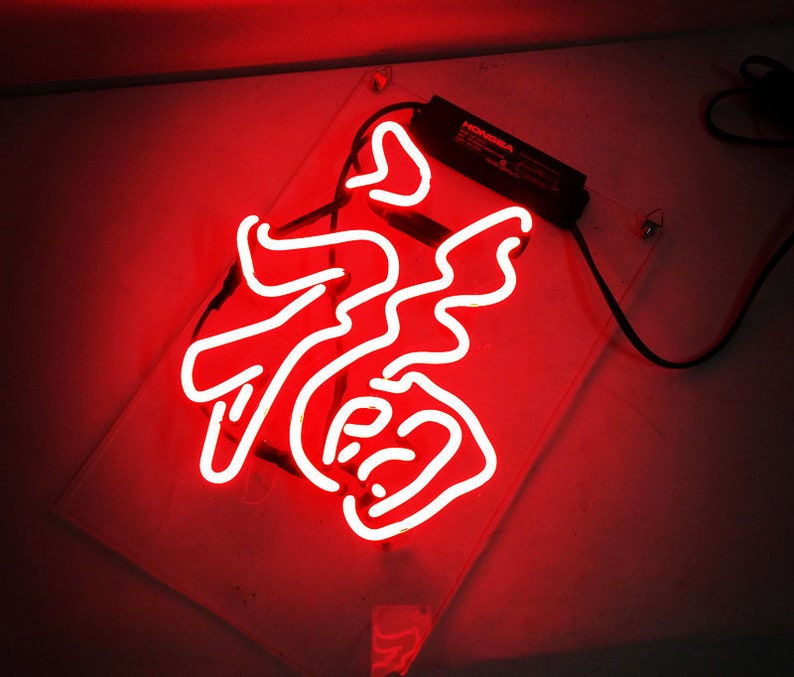 Blessing Meaning '福' Chinesse Word Art Light Home Decor Handmade Neon ...