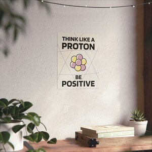 Think Like a Proton Poster Be Positive Motivational Science Art, Pastel ...