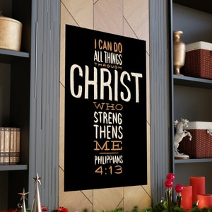 Philippians 4:13 Bible Verse Poster Premium Matte Vertical Poster ...