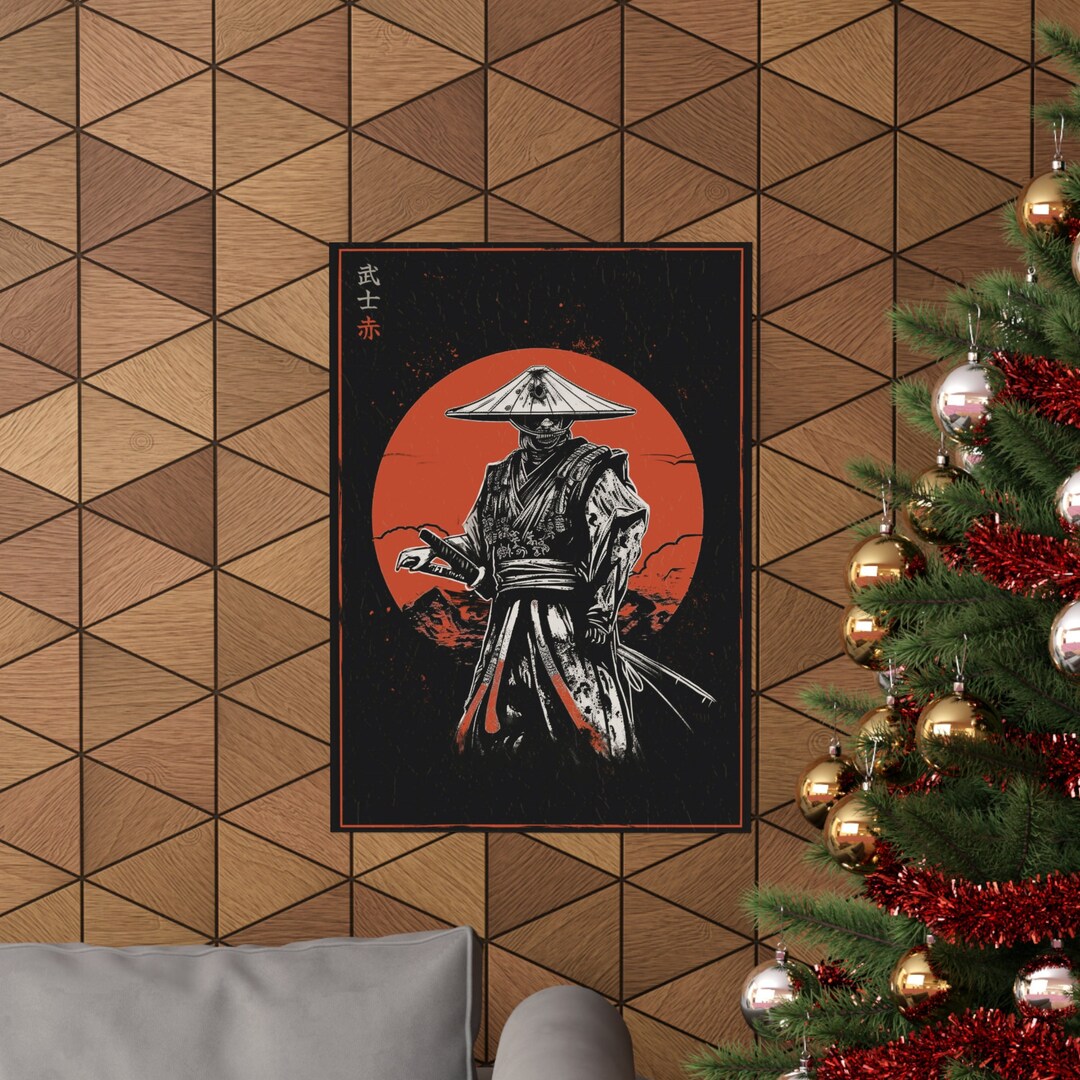 Samurai Warrior Poster Bushido Code Artwork, Traditional Japanese Armor ...