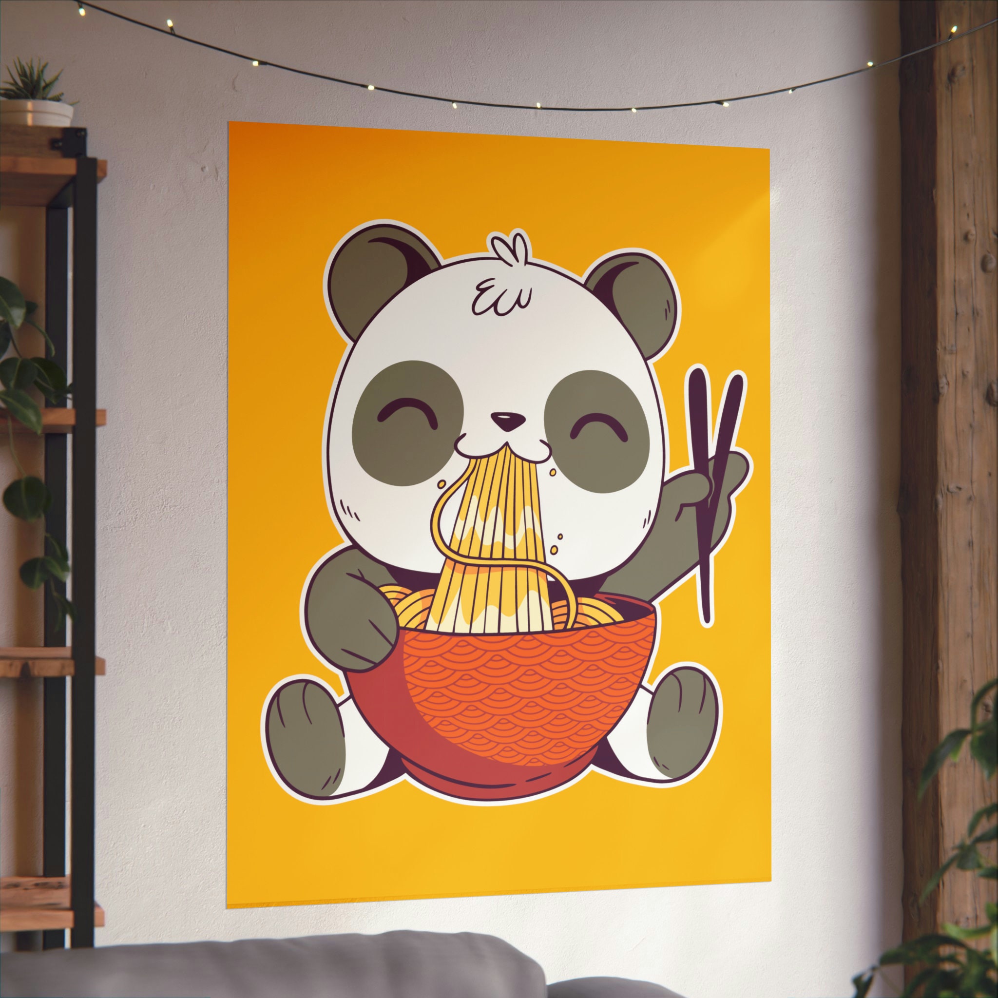 Kawaii Panda Foodie Poster Whimsical Animal and Ramen Art, Playful ...