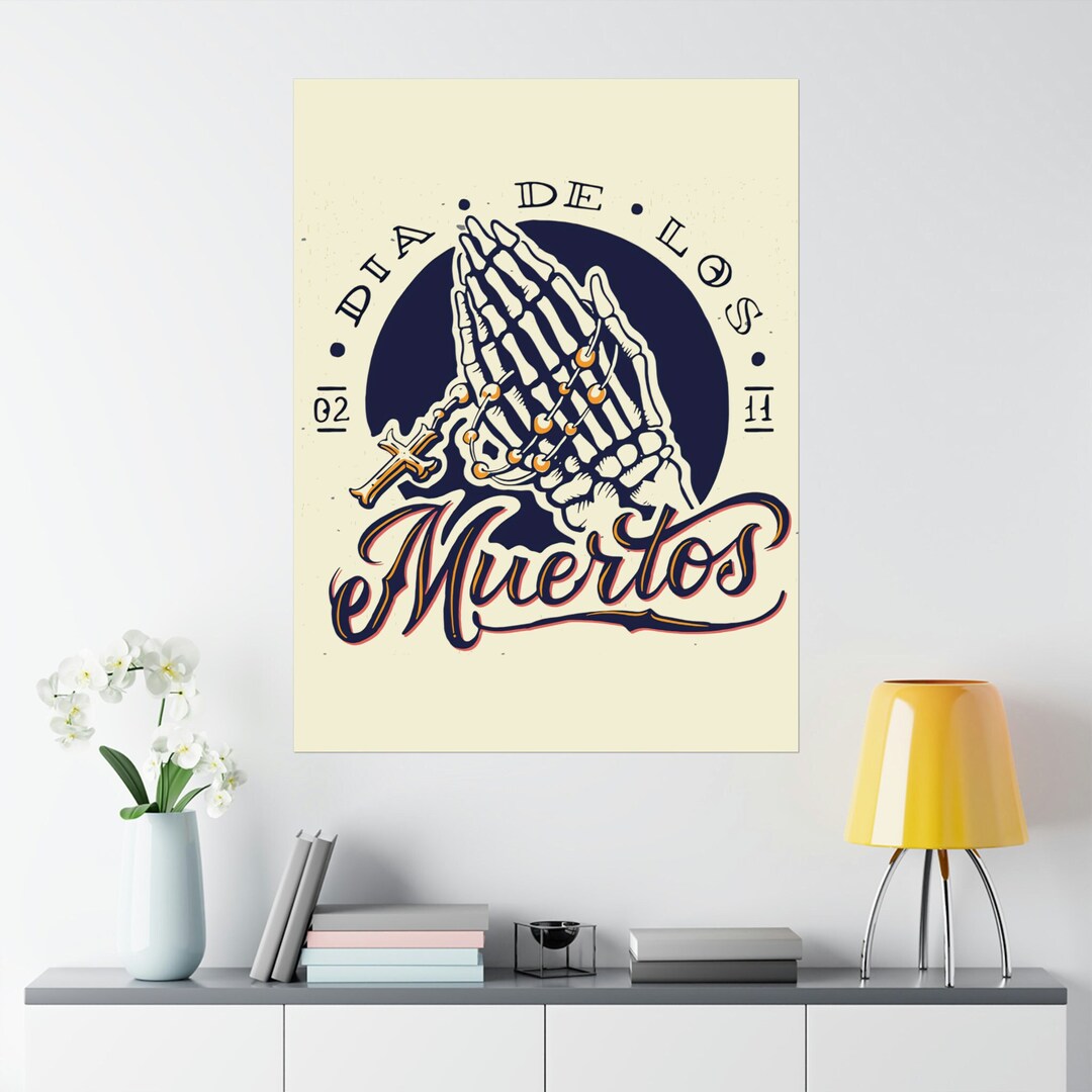 Dia De Los Muertos Prayer Poster Traditional Mexican Holiday Art ...