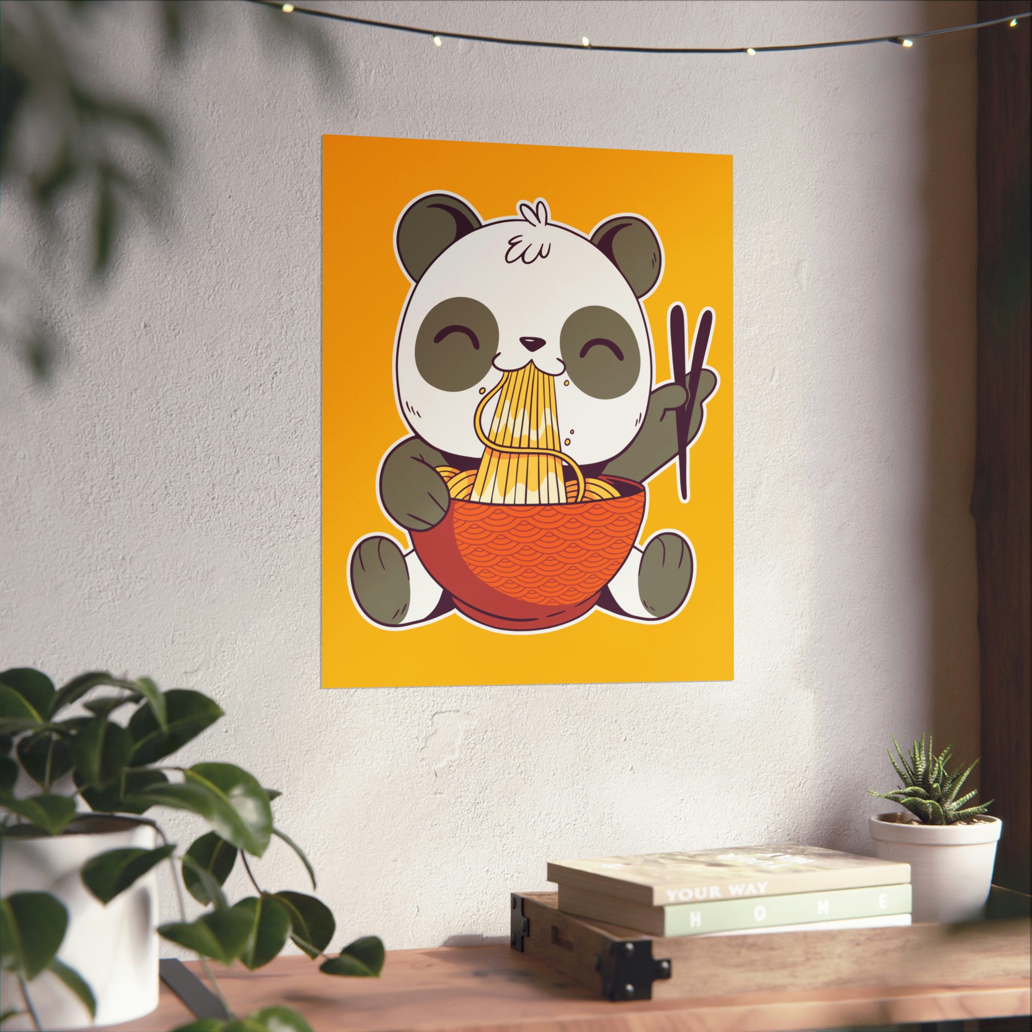Kawaii Panda Foodie Poster Whimsical Animal and Ramen Art, Playful ...