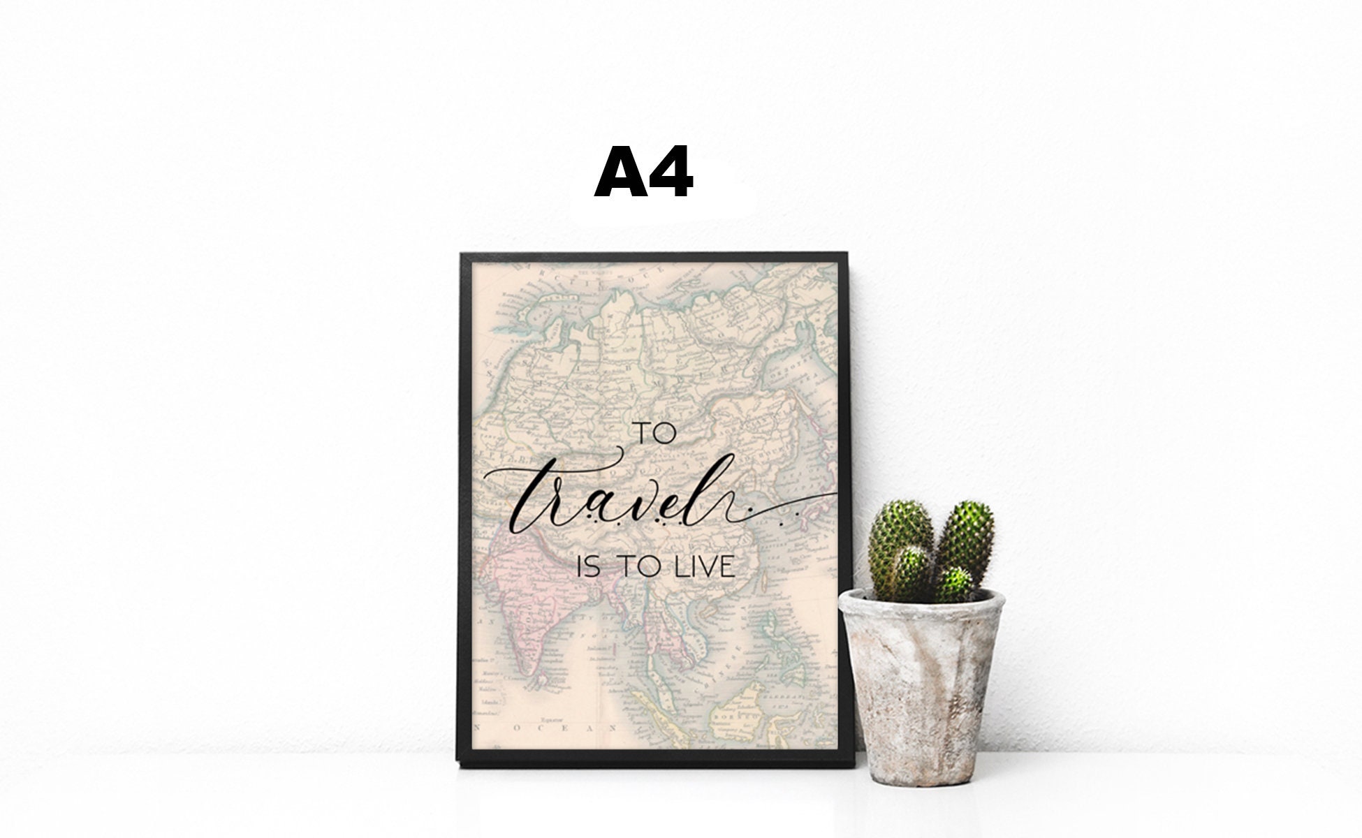 Travel Print, Printable Travel Quote, Travel Wall Art, Map Art Print ...