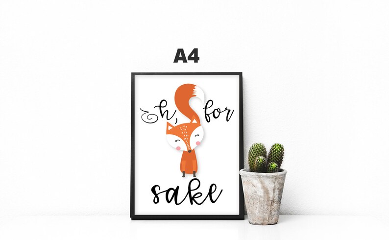 Oh for Fox Sake Printable Wall Art Instant Download Print - Etsy