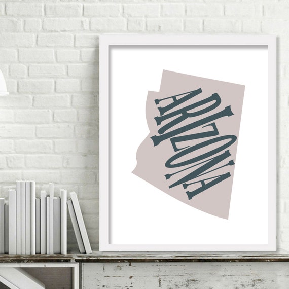 Arizona Print Printable Arizona Map Arizona Wall Art US Map | Etsy