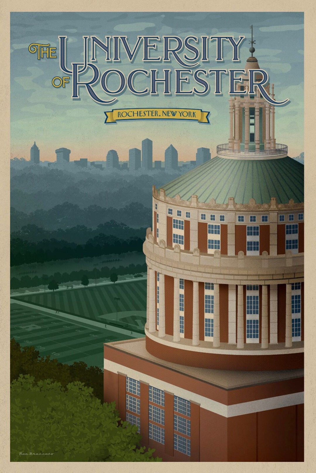 12X18 University of Rochester Rush Rhees - Etsy