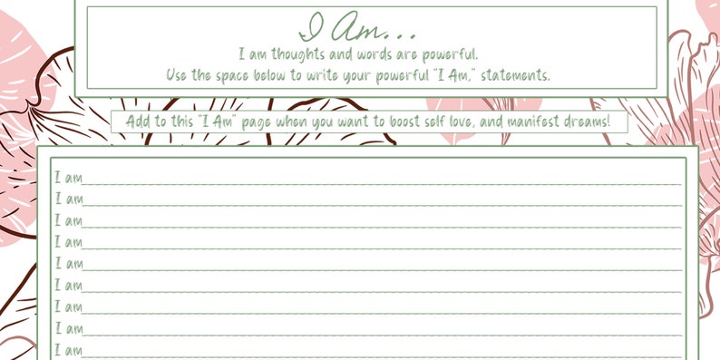 I Am | Positive PDF | Self Love Page - Etsy