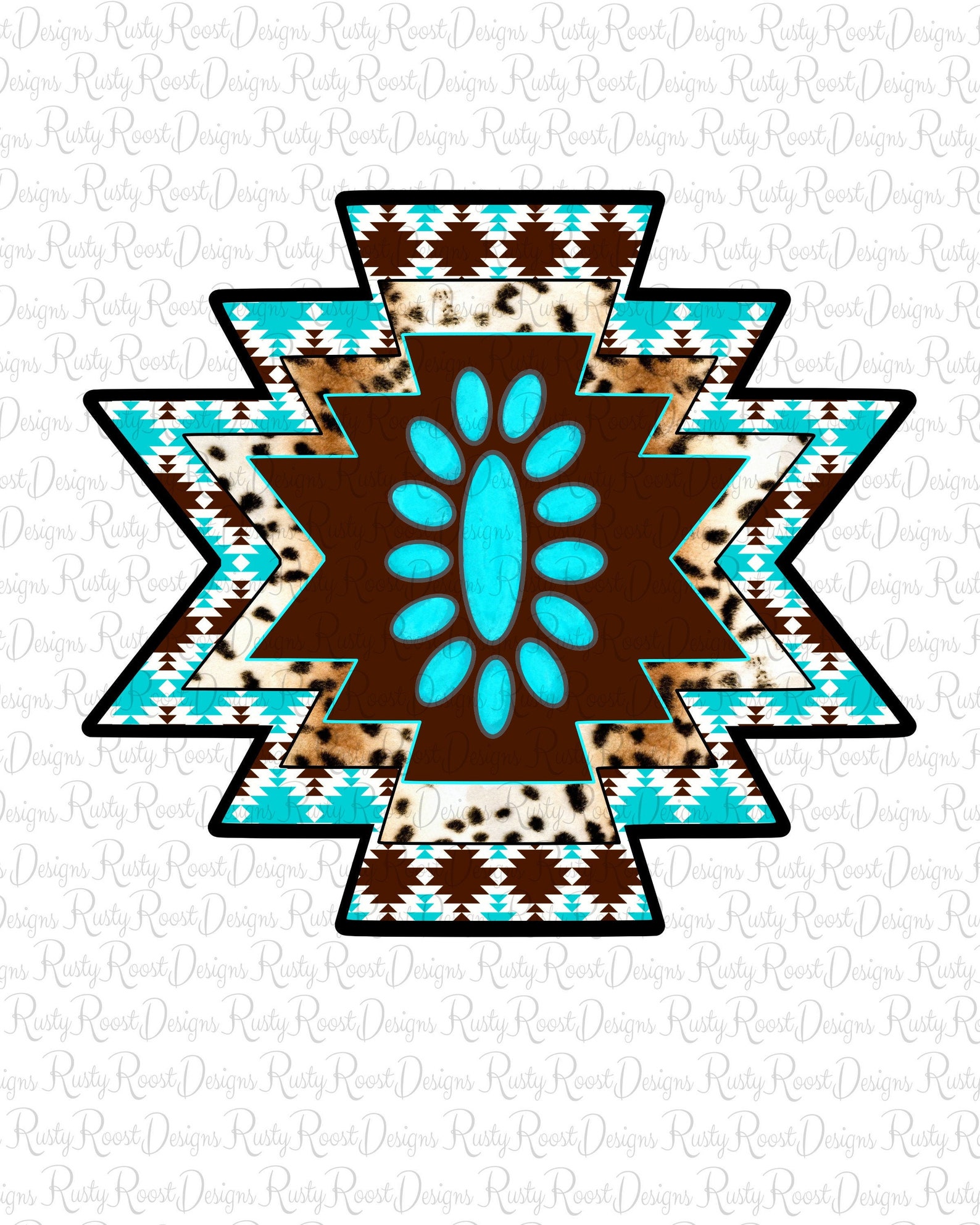 Turquoise Aztec Png Sublimation Designs Downloads Turquoise - Etsy
