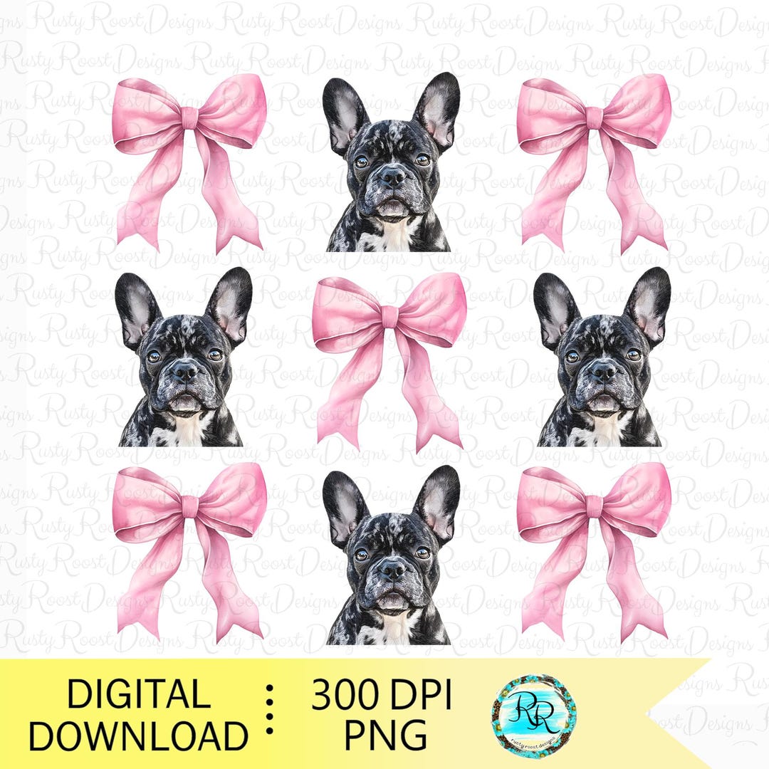Merle Frenchie PNG, Coquette Dog, Dog Sublimation Designs, Sublimation ...