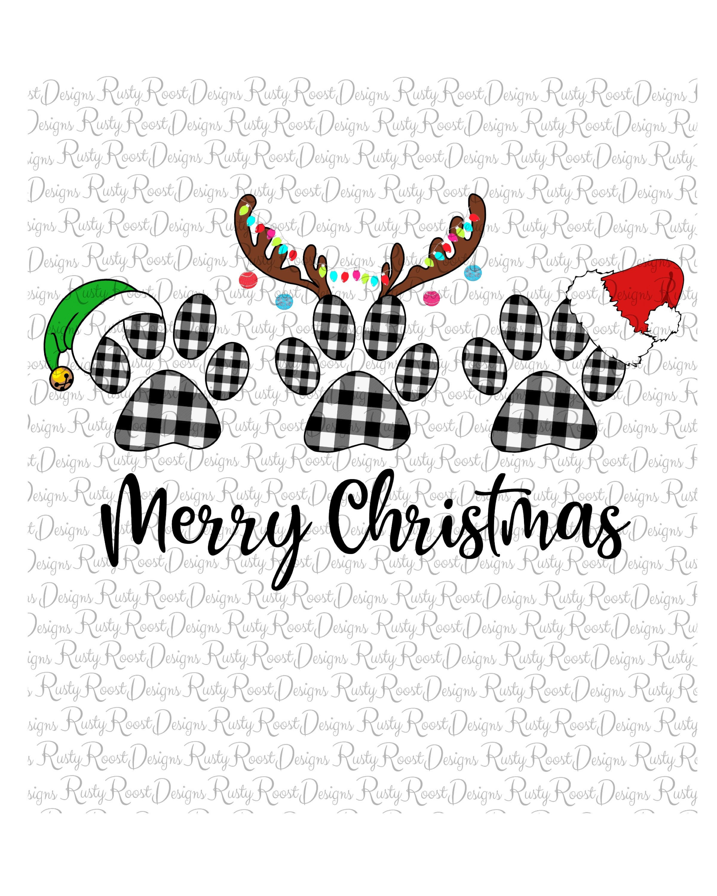 Merry Christmas Paws Png Christmas Sublimation Designs - Etsy