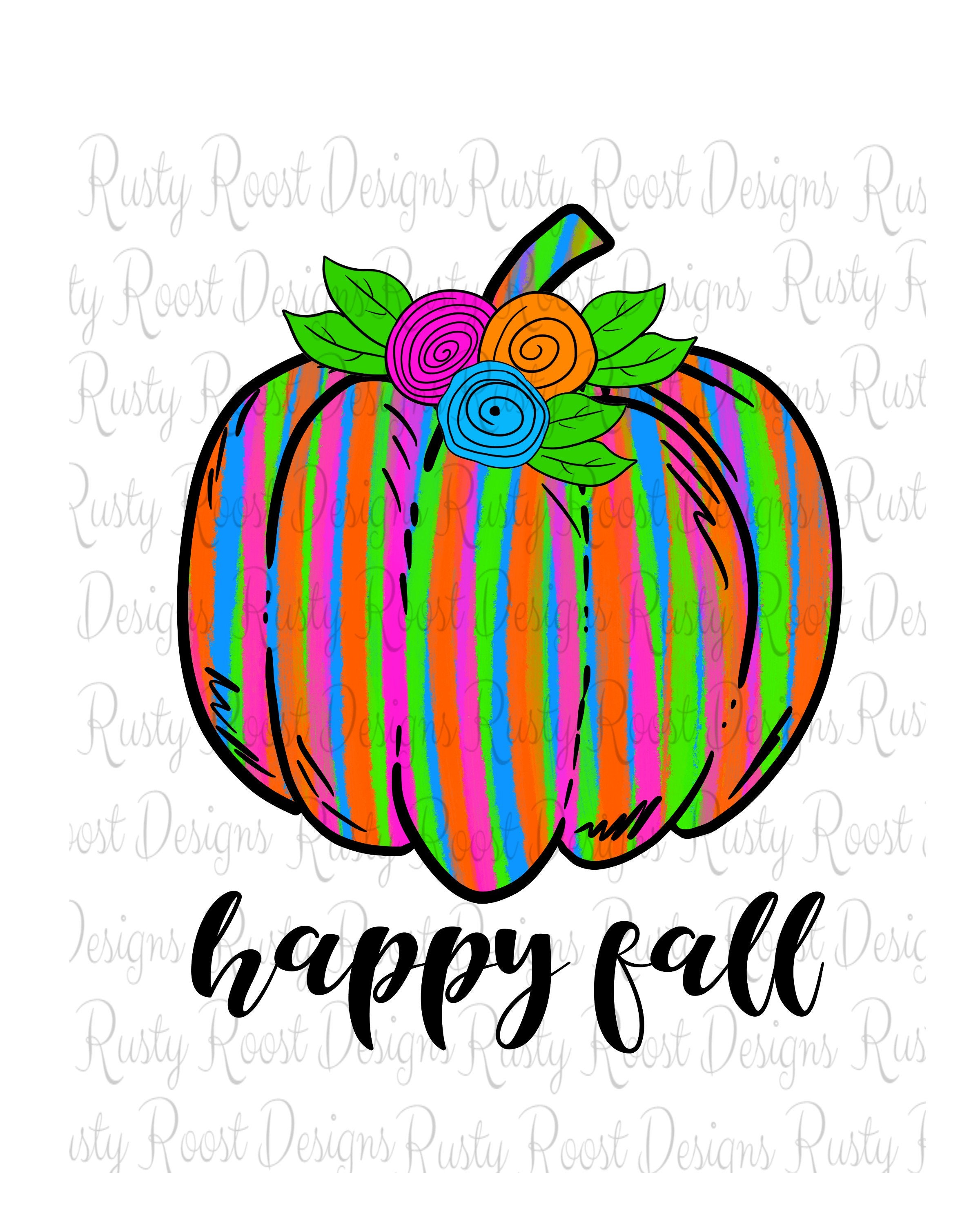 Happy Fall Pngfall Sublimation Designs Downloadsdigital - Etsy
