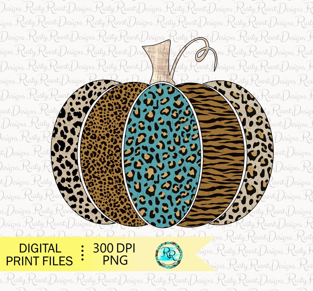 Animal Print Pumpkins PNG, Sublimation Designs Downloads, Leopard ...