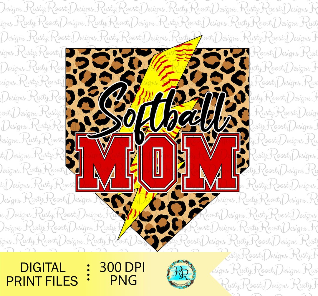 Leopard Softball Mom Png, Sublimation Designs Downloads, Leopard ...