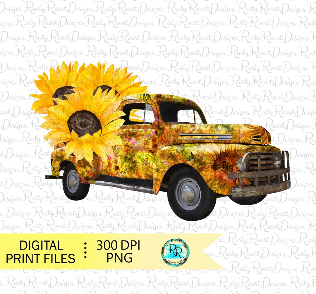 Sunflower Truck Png, Truck Sublimation Designs, Digital Download ...