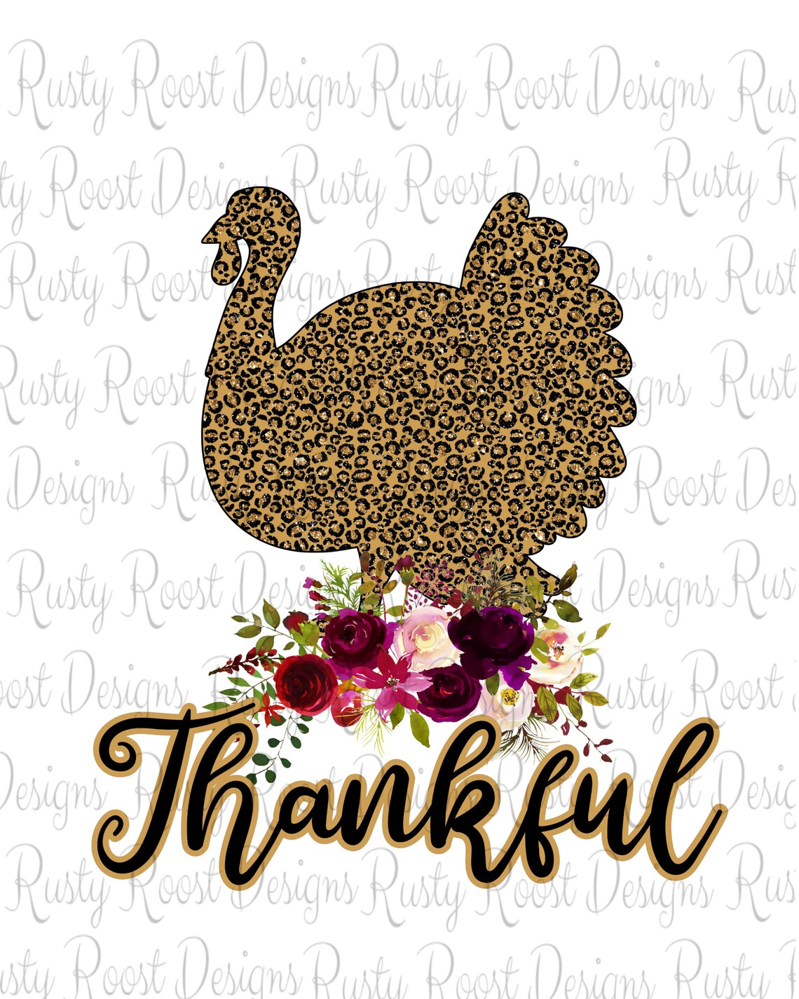Thankful Leopard Turkey Png Thanksgiving PNG Design Turkey | Etsy