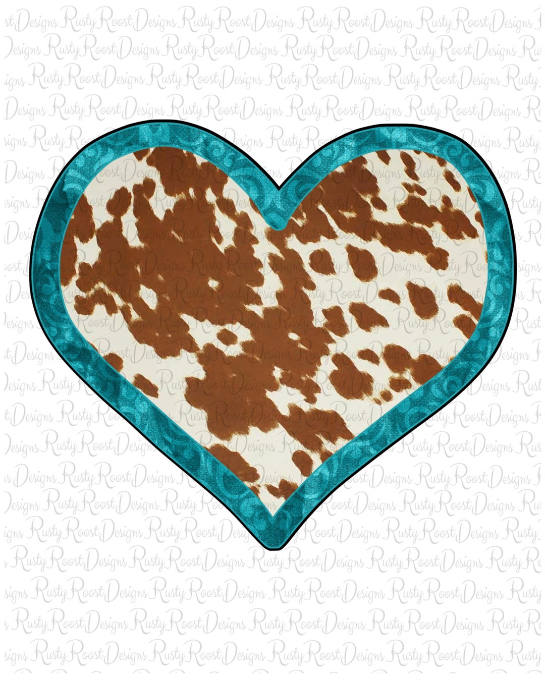 Cowhide Heart Png, Valentine Sublimation Designs Download, Digital ...