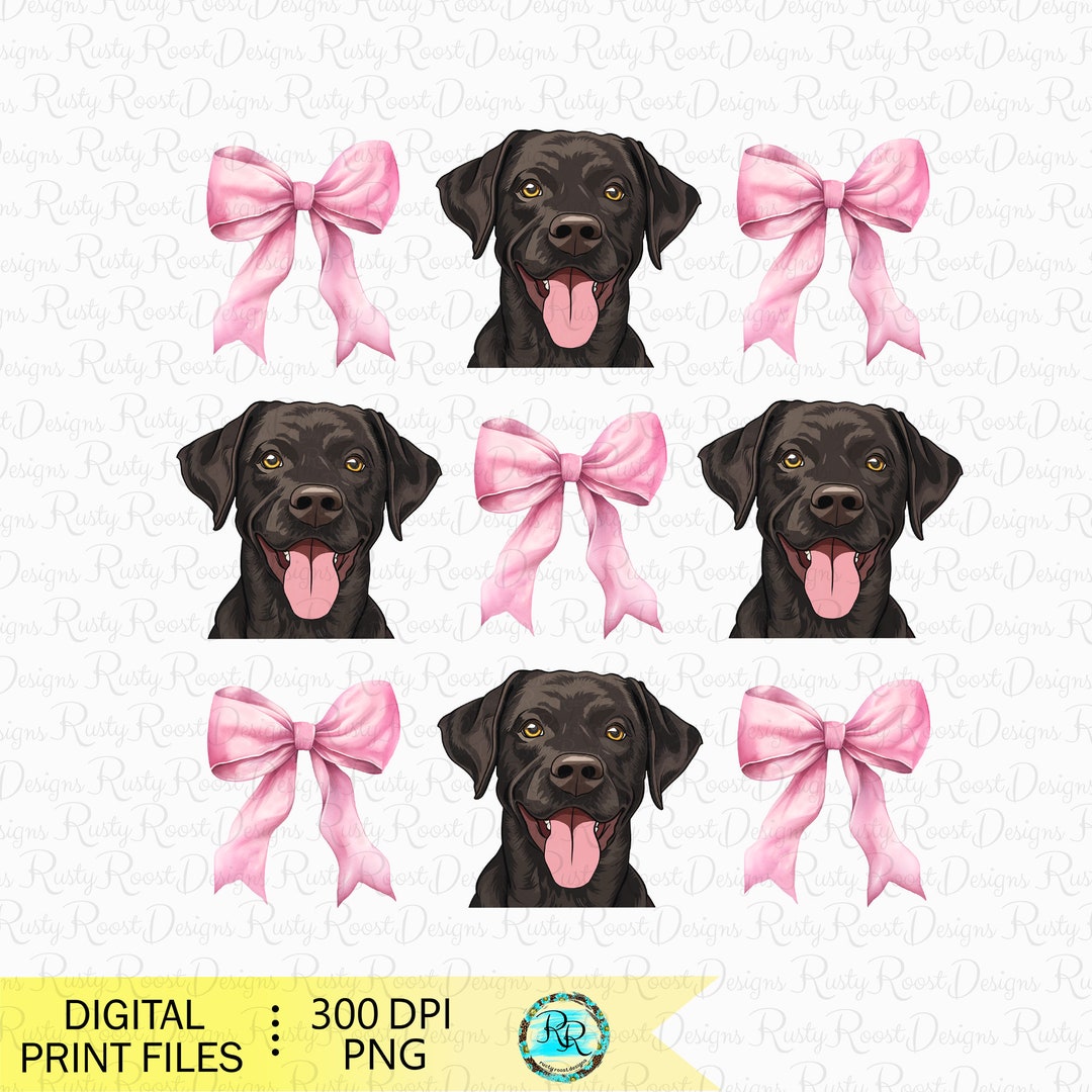 Chocolate Lab PNG, Coquette Dog, Dog Sublimation Designs, Coquette ...