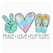 Peace Love Flip Flops Png, Summer Sublimation Designs Downloads ...