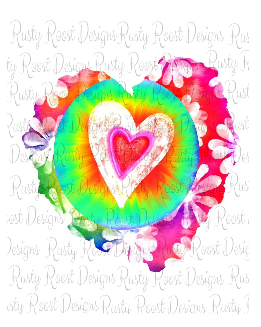 Tie Dye Heart Png,sublimation Designs Downloads,digital Download ...