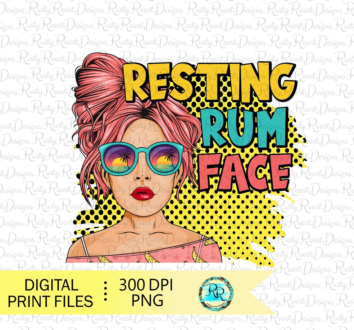Resting Rum Face PNG Alcohol Sublimation Designs Downloads - Etsy