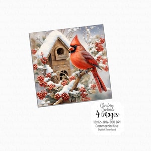 Cardinal Digital Paper, Scrapbook Digital Paper, Cutting Board ...