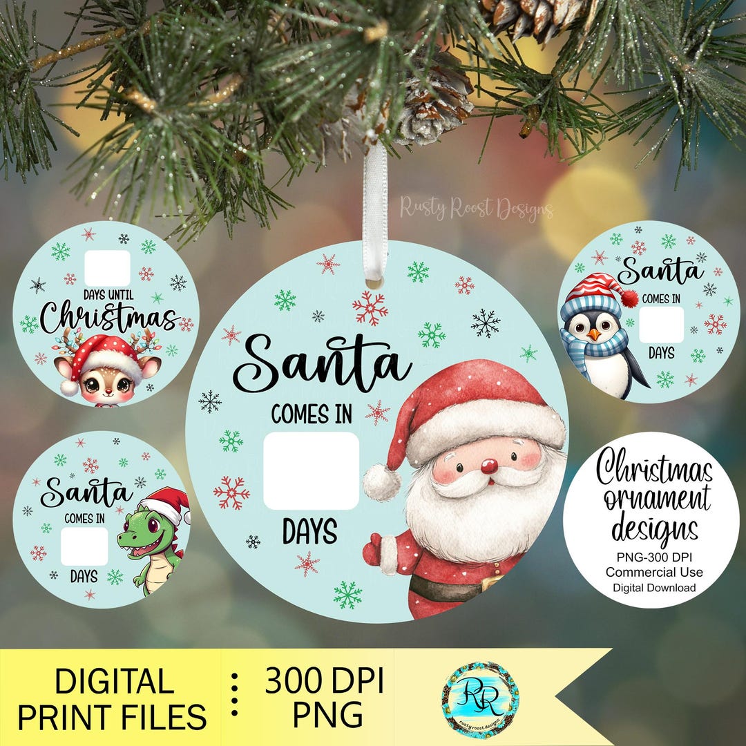 Christmas Countdown Png, Christmas Ornament Sublimation Designs ...