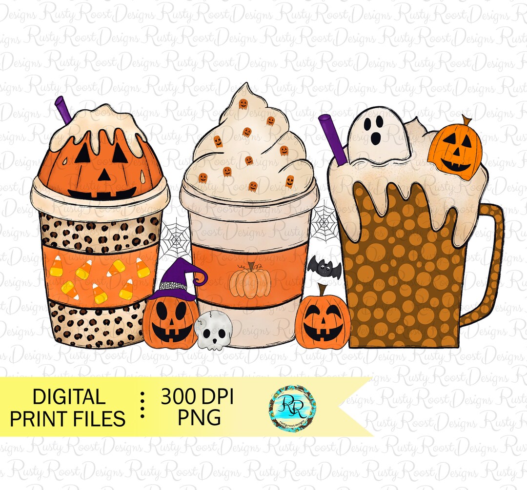 Halloween Coffee Png, Coffee Sublimation Designs Downloads, Fall Coffee ...
