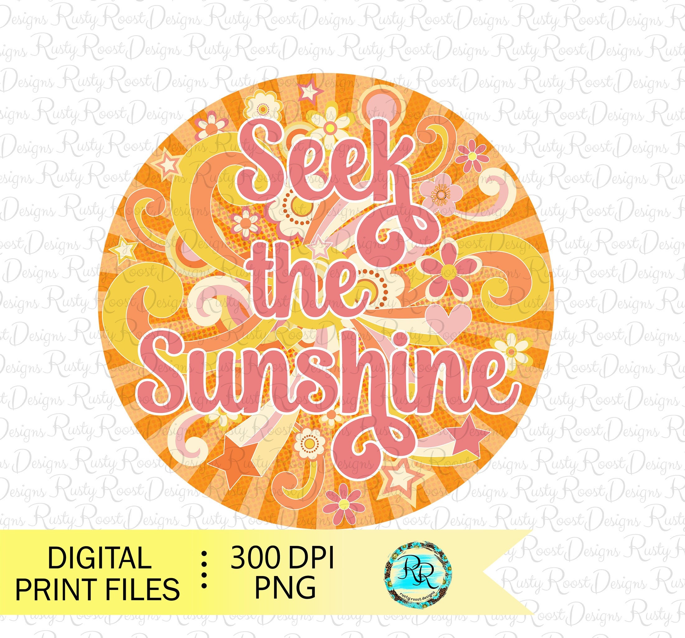 Seek the Sunshine PNG Retro Sublimation Designs Downloads - Etsy