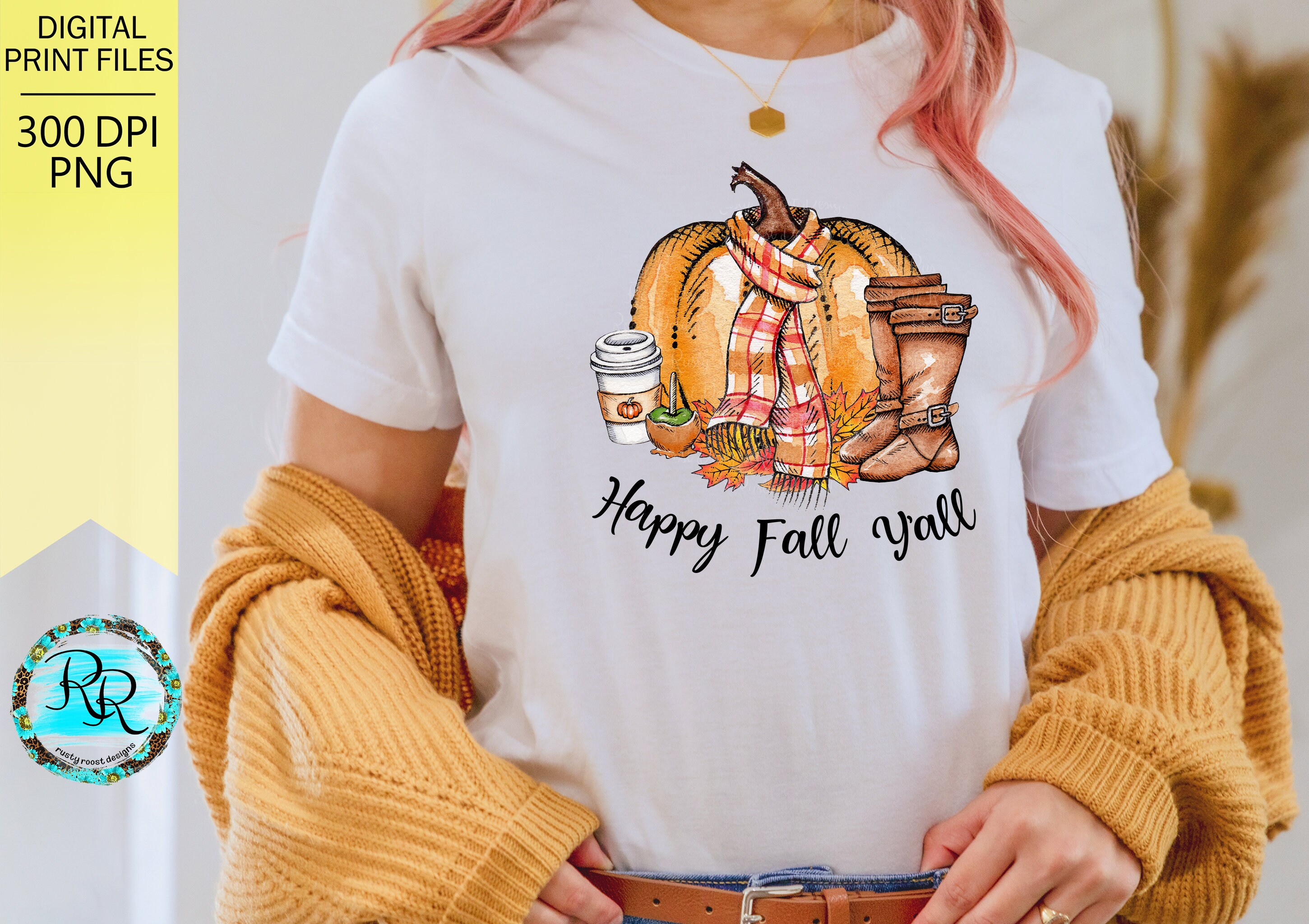 Happy Fall Y'all Png Fall Sublimation Designs Downloads - Etsy