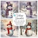 Vintage Snowman, Snowman Digital Paper, Scrapbook Digital Paper ...