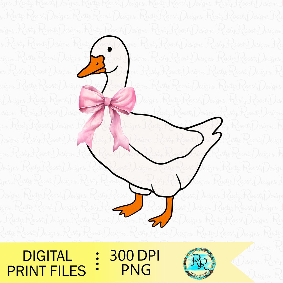 Goose PNG, Goose With Bow, Goose Sublimation Designs, Cute Goose, Shirt ...