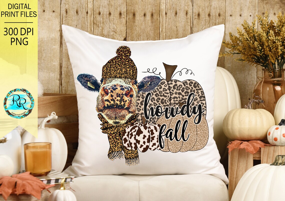 Howdy Fall Cow Png Fall Sublimation Designs Downloads - Etsy