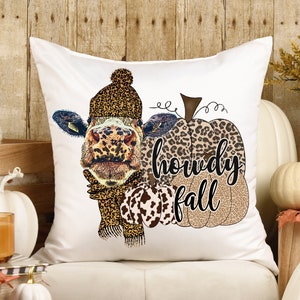 Howdy Fall Cow Png, Fall Sublimation Designs Downloads, Cowhide ...
