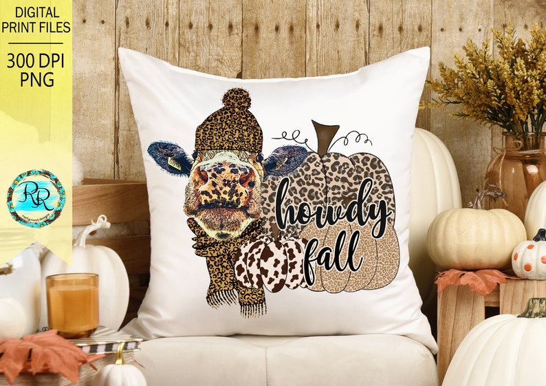 Howdy Fall Cow Png Fall Sublimation Designs Downloads - Etsy