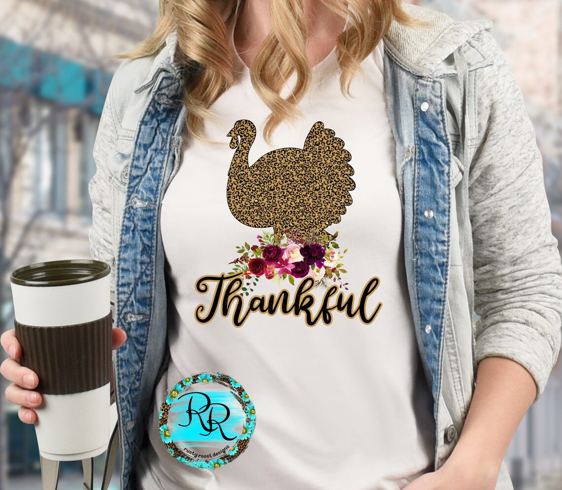 Thankful Leopard Turkey Png Thanksgiving PNG Design Turkey | Etsy