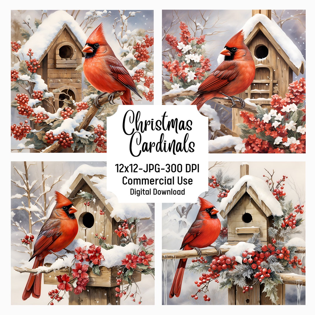 Cardinal Digital Paper, Scrapbook Digital Paper, Cutting Board ...