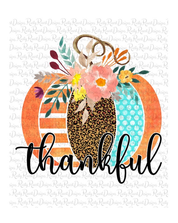Thankful Pumpkin Png Fall Sublimation Designs Downloads | Etsy
