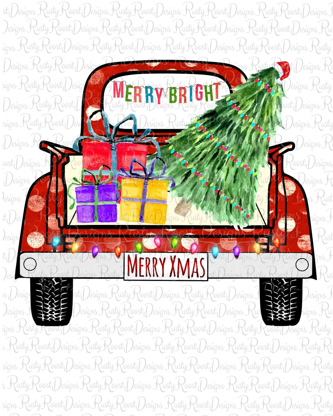 Merry Christmas Truck Png, Christmas Sublimation Designs Downloads ...