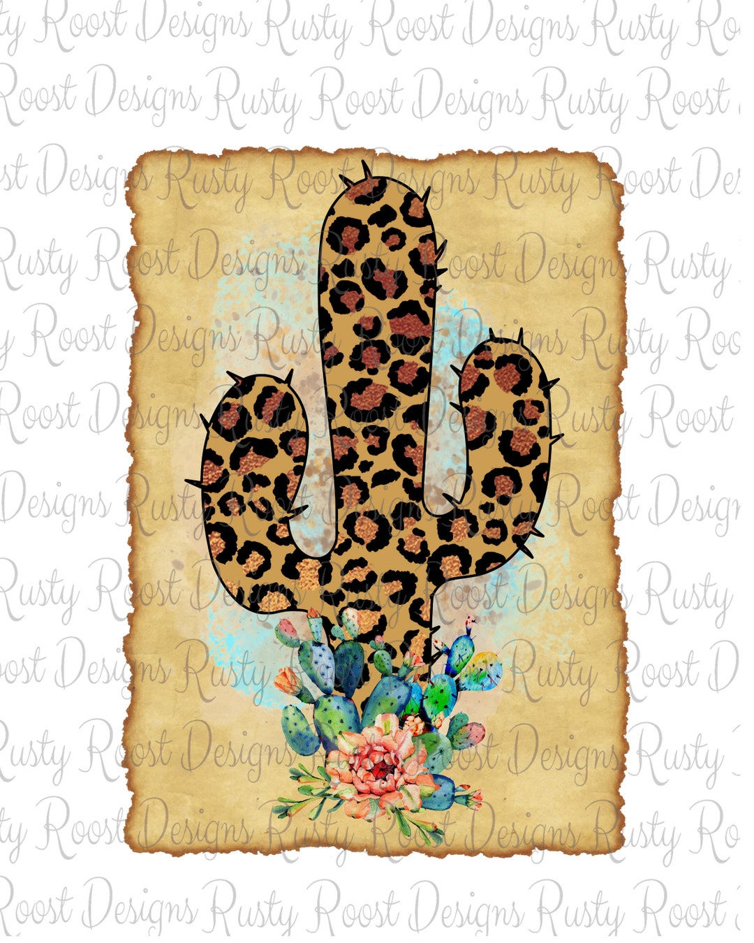 Leopard Cactus Png, Cactus Sublimation Designs Downloads, Watercolor ...