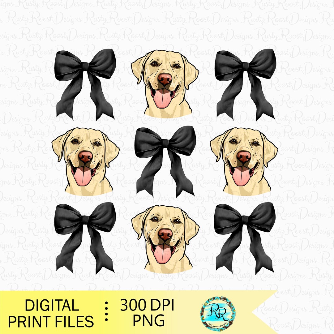 Yellow Lab PNG, Coquette Dog, Dog Sublimation Designs, Coquette Shirt ...