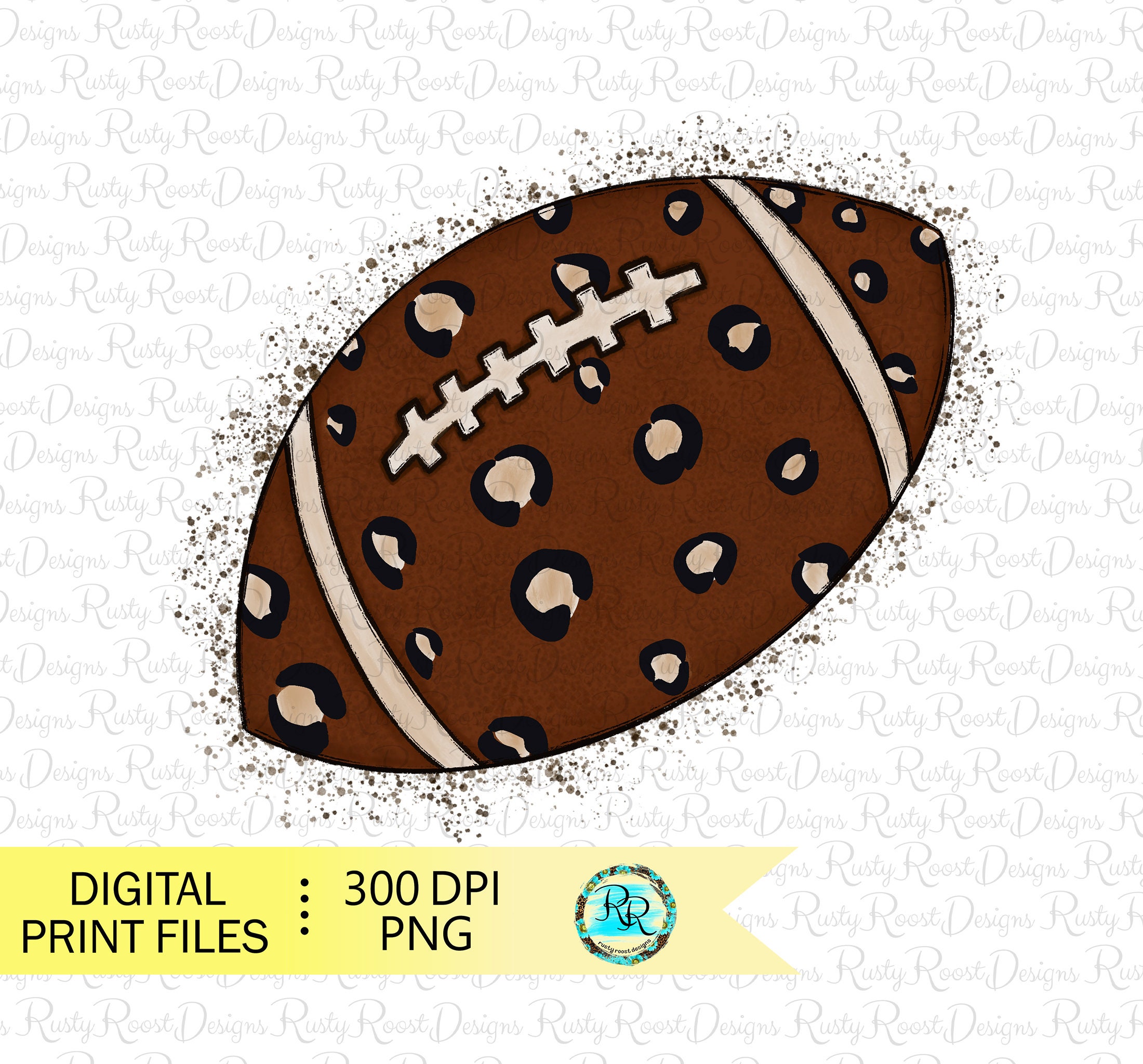 Leopard Football Png, Football Sublimation Designs Downloads, Hand ...