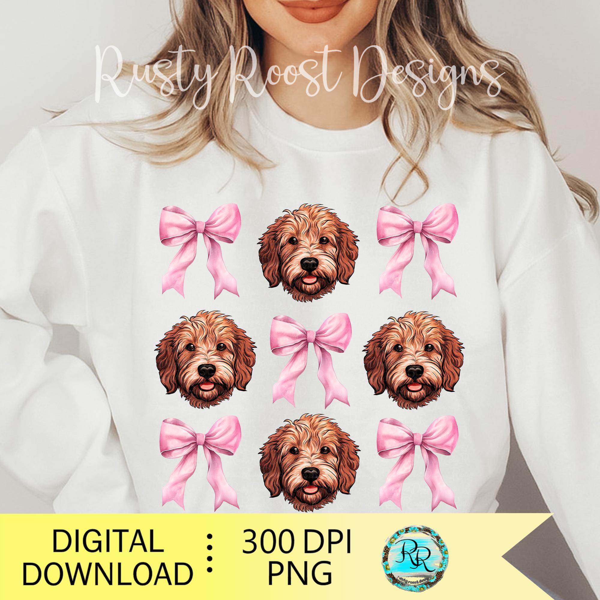 Goldendoodle PNG, Coquette Dog, Dog Sublimation Designs, Coquette Shirt ...