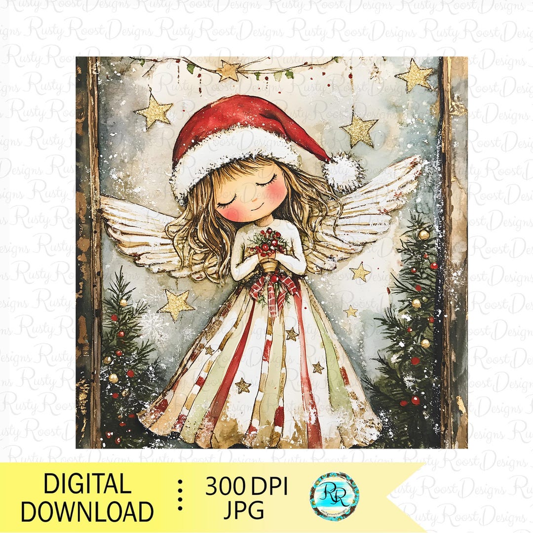 Whimsical Angel Digital Paper, Scrapbook Digital Paper, Angel ...