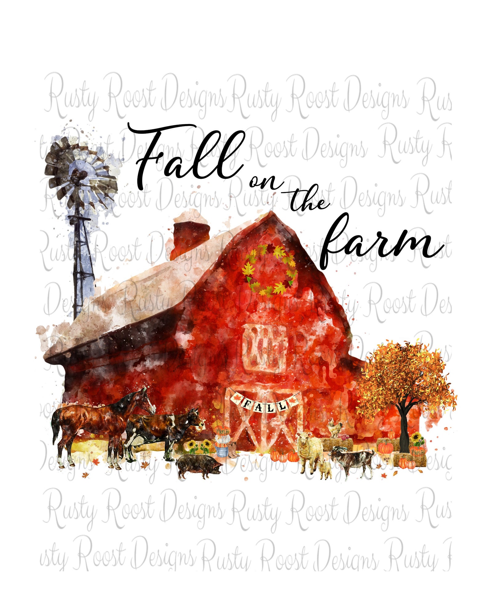Fall on the Farm Pngfall Sublimation Designs - Etsy